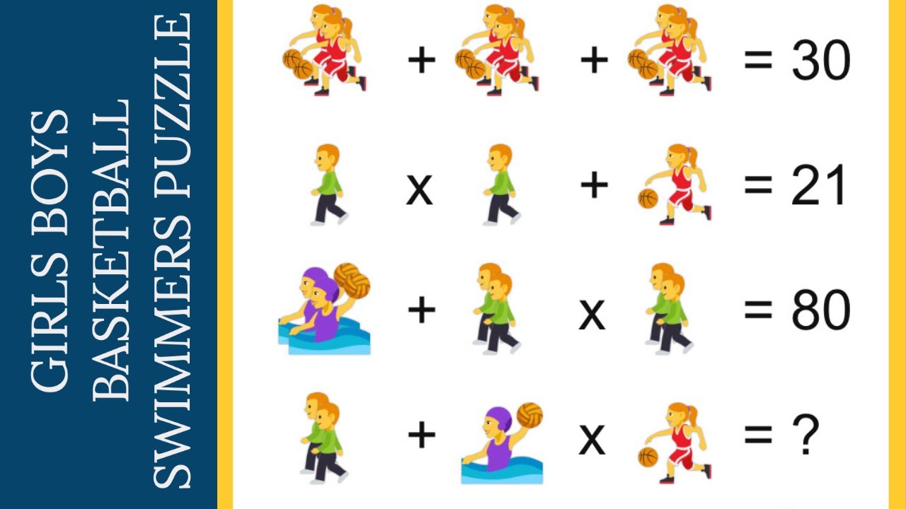 GIRLS BOYS SWIMMERS BASKETBALL PUZZLE | STEP SOLUTION | VIRAL MATH ...
