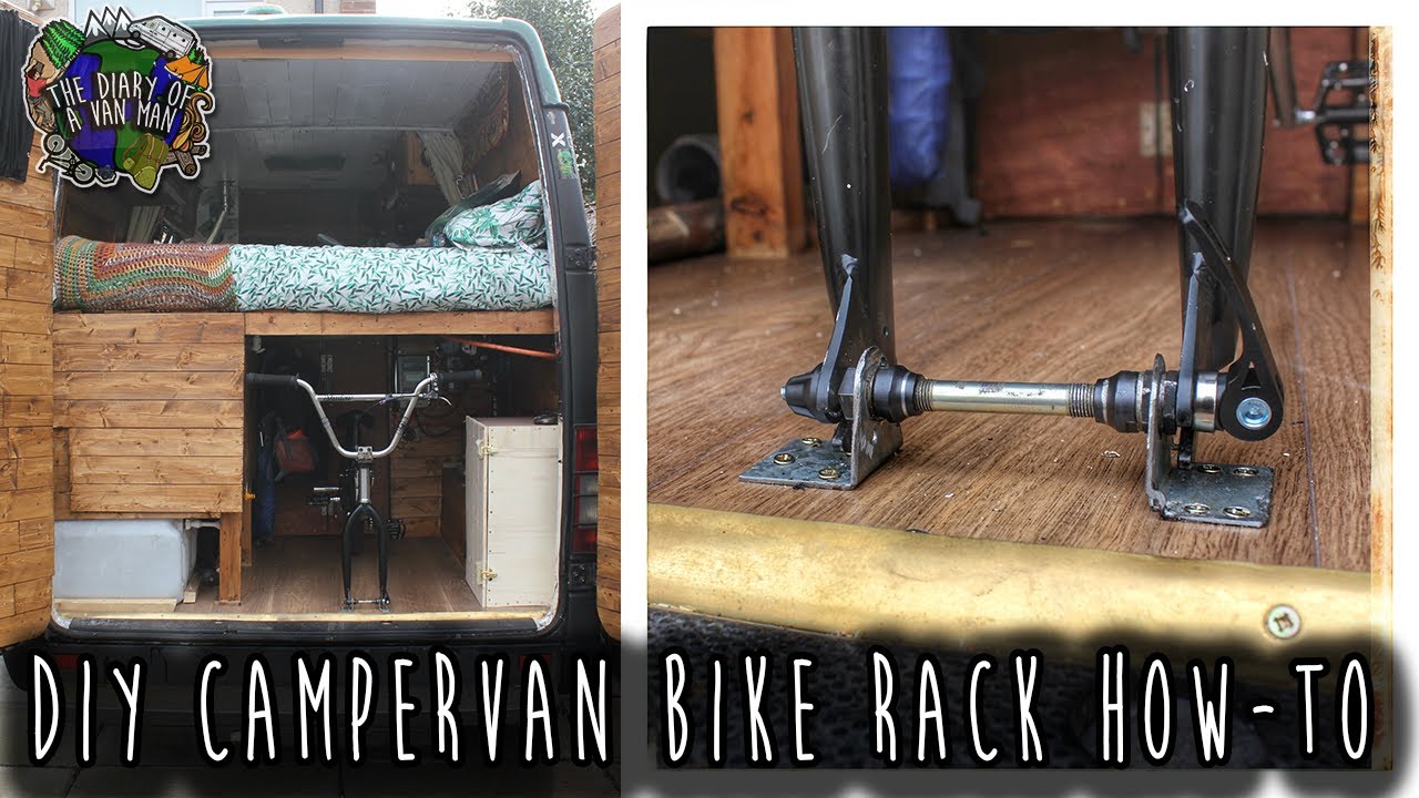 CUSTOM DIY BIKE RACK HOW TO FOR FREE #VANLIFE Diary of a van man 64 ...