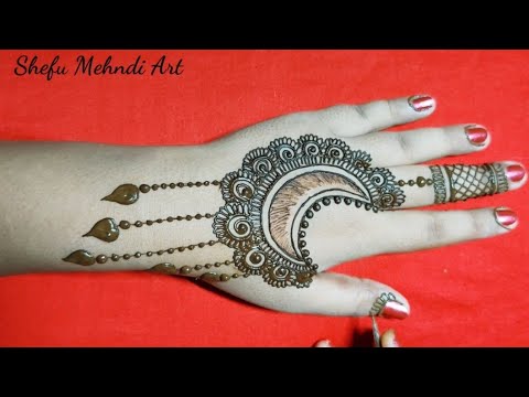 Eid 2021 special simple chand shape jewellery mehndi designs - YouTube
