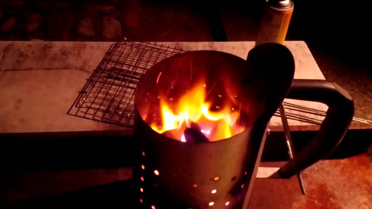 Charcoal chimney in preparation for my BBQ - YouTube