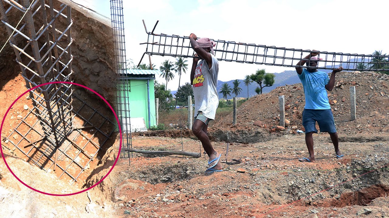 RCC Footing of Column Mat installation | Footing of Column Mat ...