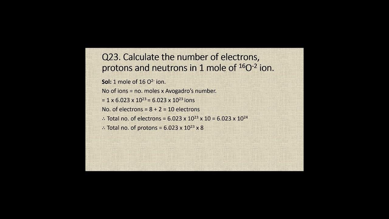 Calculate the number of electrons, protons, and neutrons…………… - YouTube