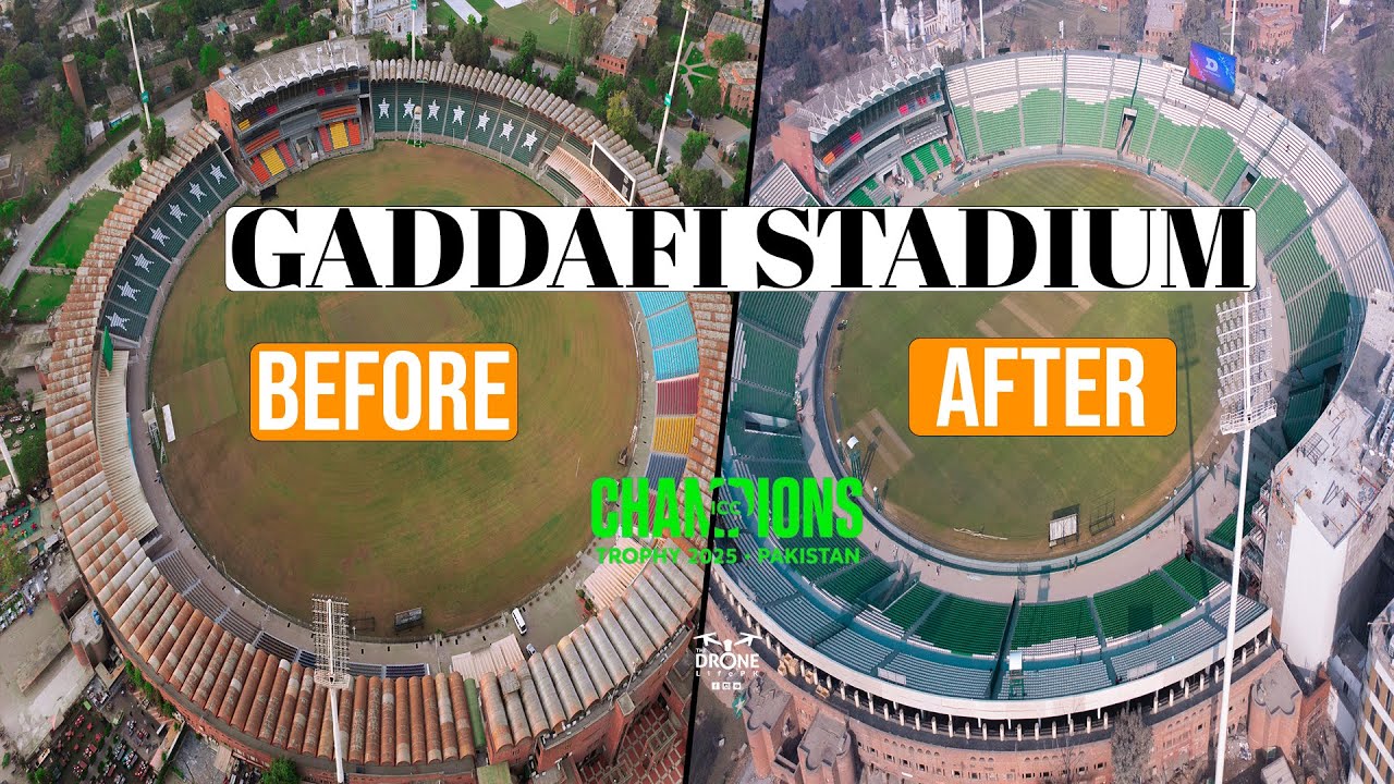 Gaddafi Stadium Before and After Construction 4K l The Drone Life PK ...