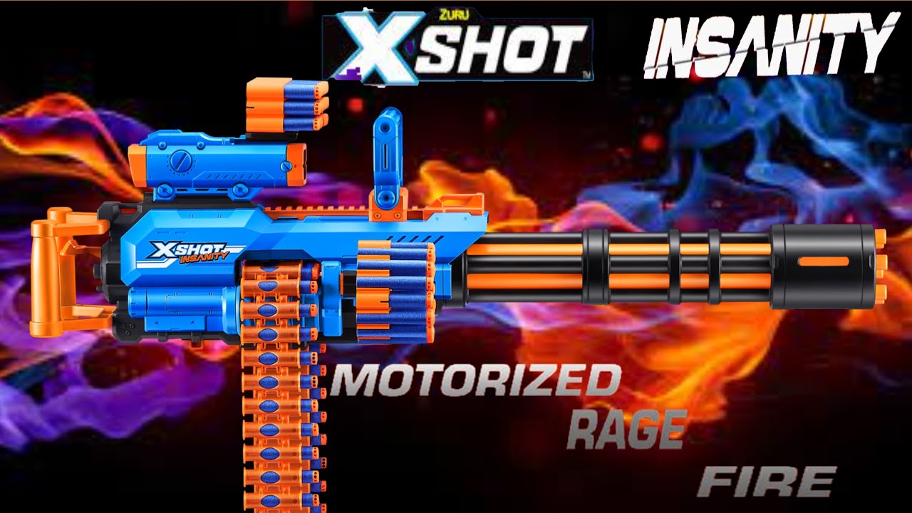 X-Shot Motorized Rage Fire MINIGUN Is PURE INSANITY, 56% OFF
