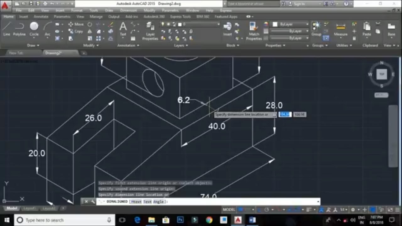 AutoCAD Isometric Drawing Tutorial No.1 --Tamil - YouTube
