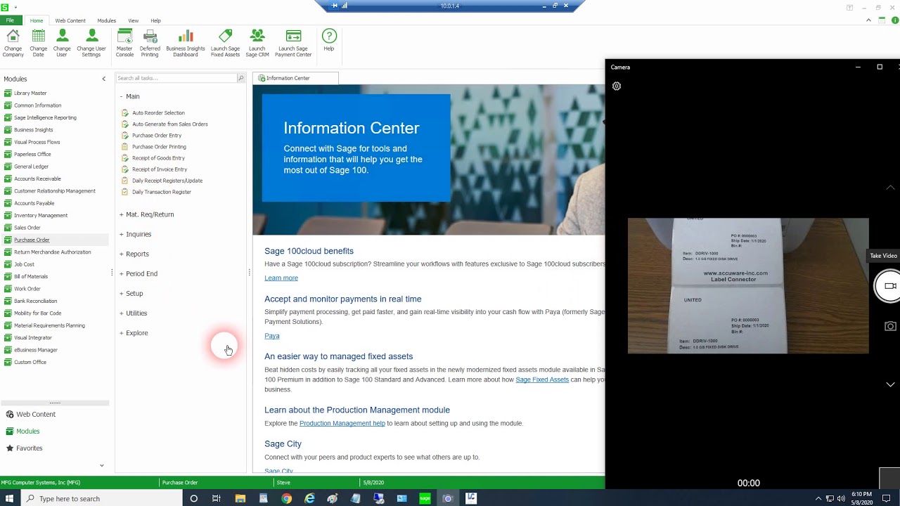 Inbound Labels: Label Connector For Sage 100 Purchase Orders - YouTube
