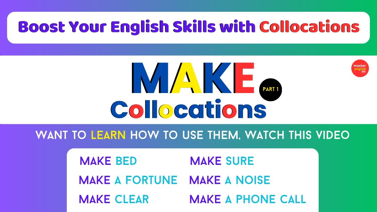 MAKE COLLOCATIONS - PART 1 | COLLOCATIONS with Make | #collocations # ...