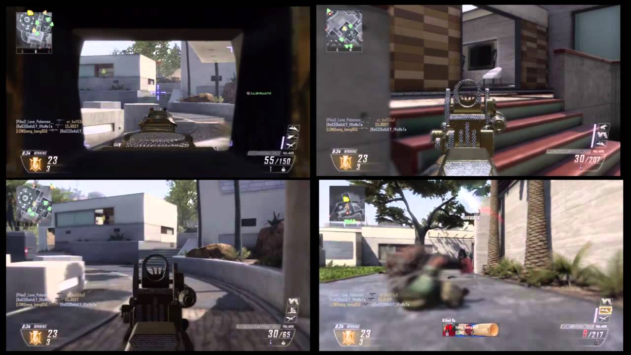 Black Ops 2 4-way Splitscreen - YouTube
