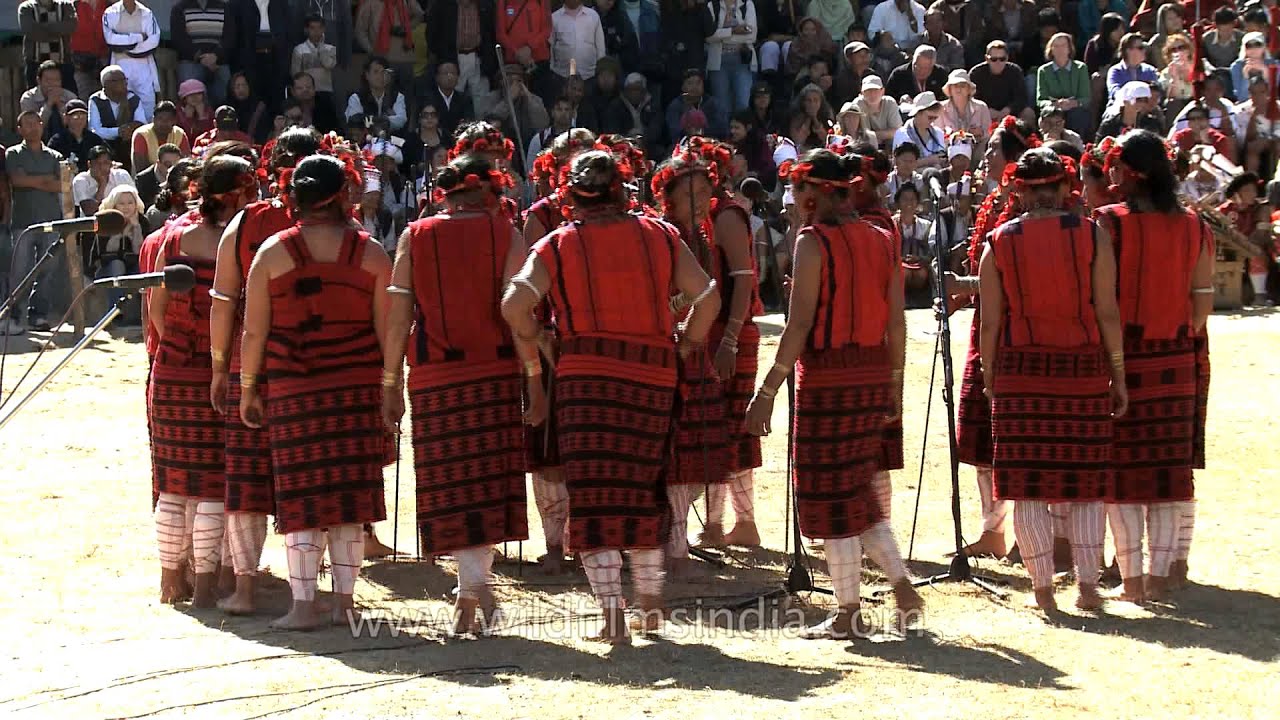 Sangtam Naga singing songs of praise at Hornbill festival - Nagaland ...