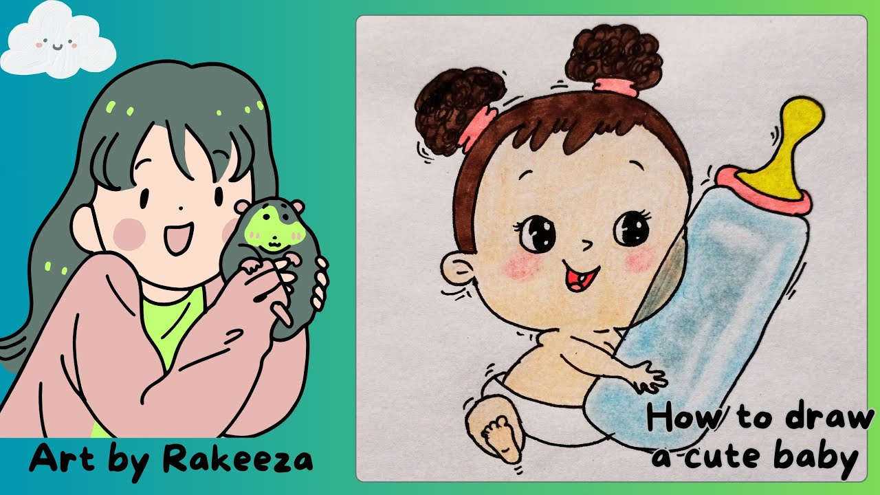 How to draw a cute little baby |how to draw a toddler | how to draw a ...