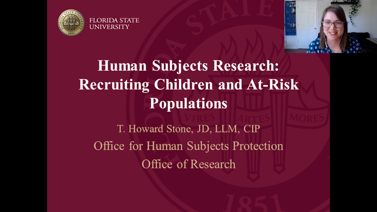 Human Subjects Research: Recruiting Children and At-Risk Populations ...