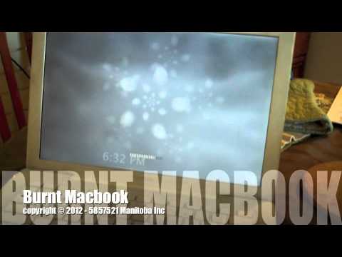 Macbook fire damaged - YouTube