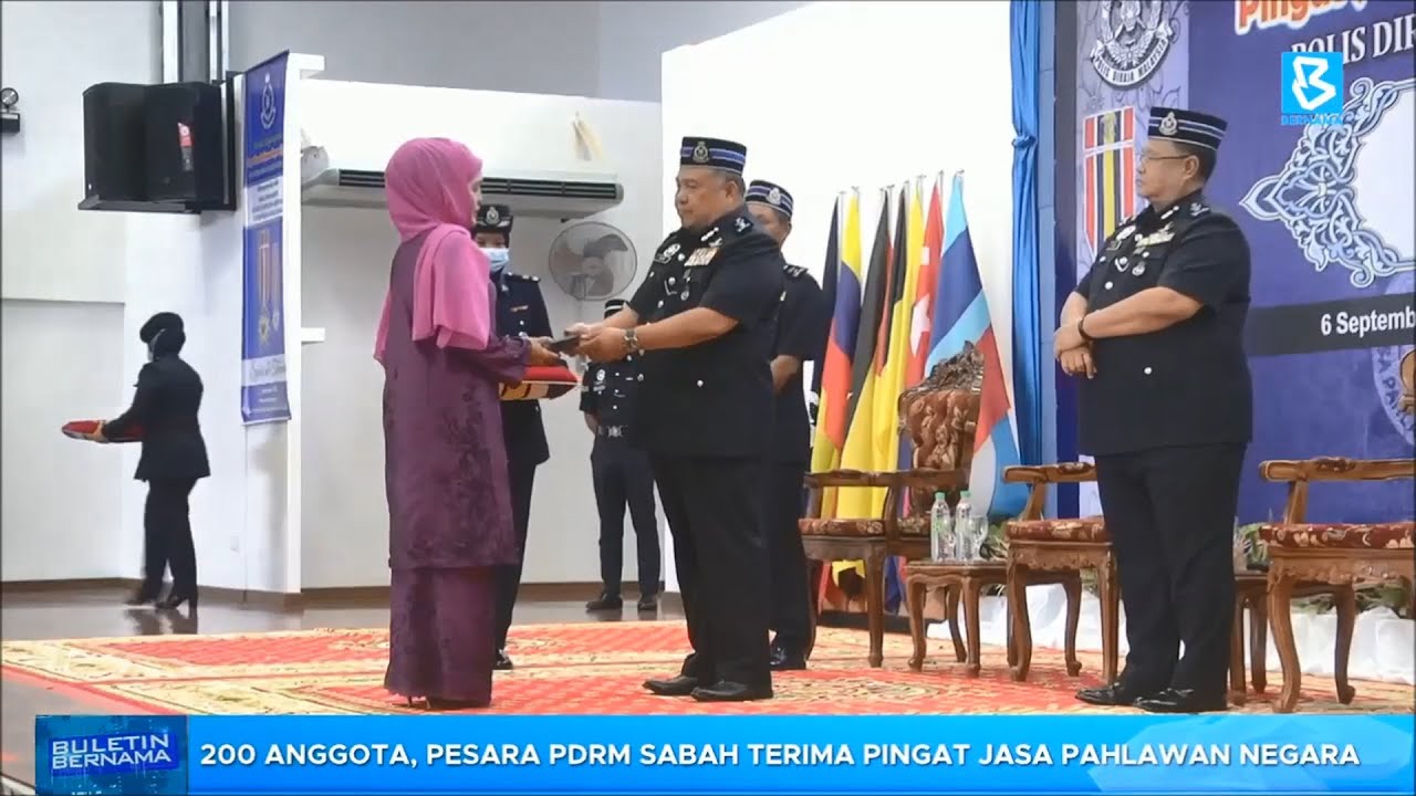 200 anggota, pesara PDRM Sabah terima Pingat Jasa Pahlawan Negara - YouTube
