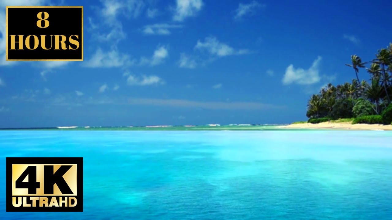 Amazing Beautiful Blue Water Ocean Screensaver With Relaxing Music For ...