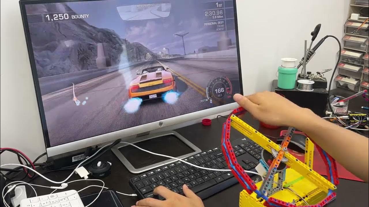 Made a game steering wheel with ESP32 - YouTube