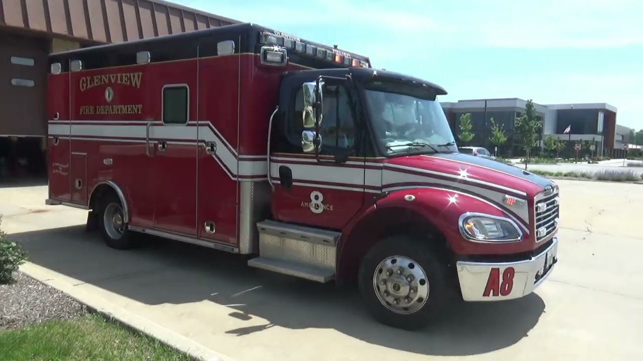Glenview Fire Department Engine 8 and Abmo 8 responding 2 different ...