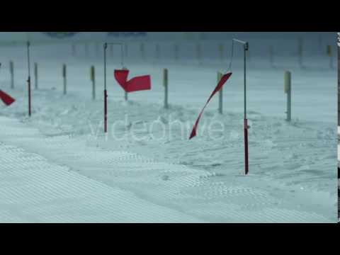 Biathlon. Flag Fluttering In The Shooting Range. Wind - Stock Footage ...