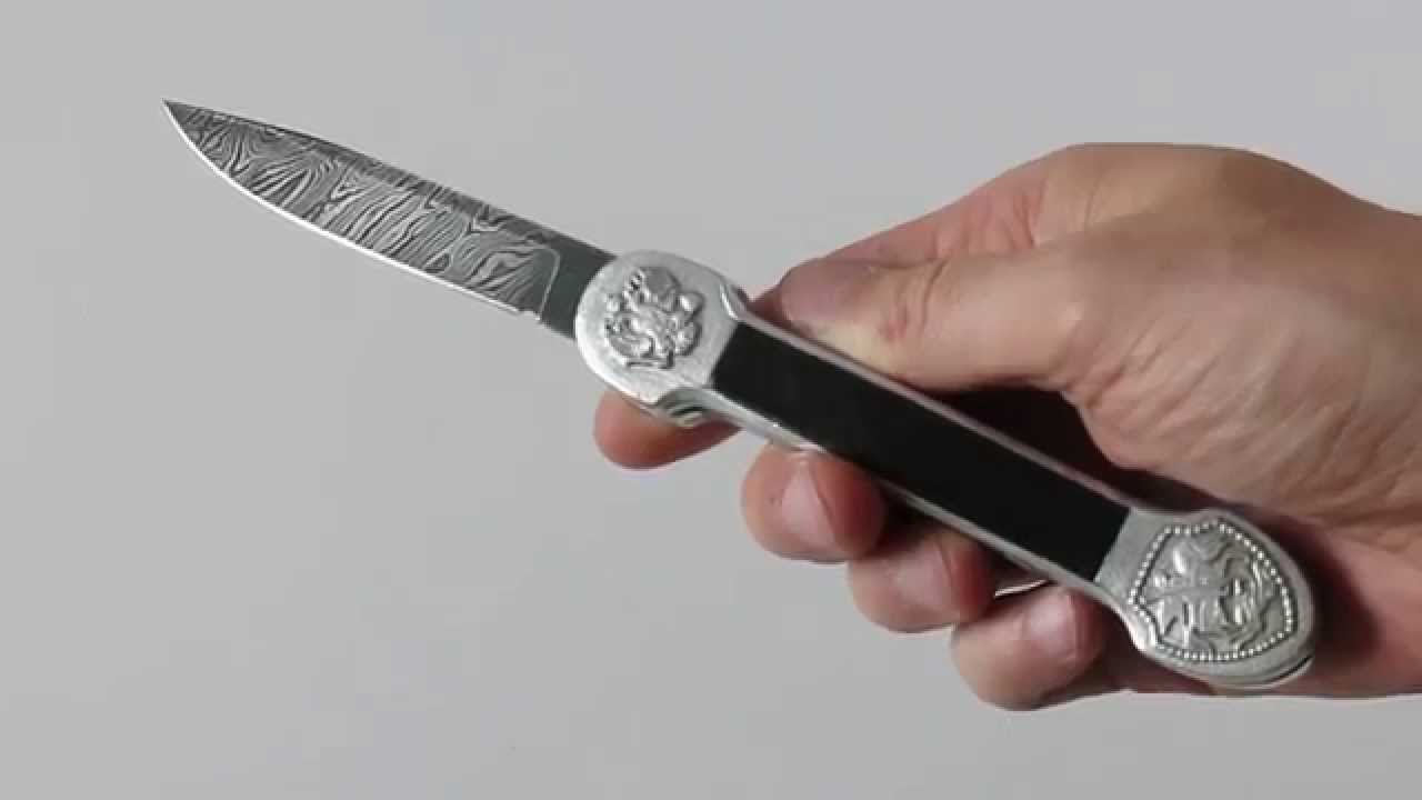 Switchblade - Elegant Russian - Black - Hand forged damascus RU-EL-D-N ...