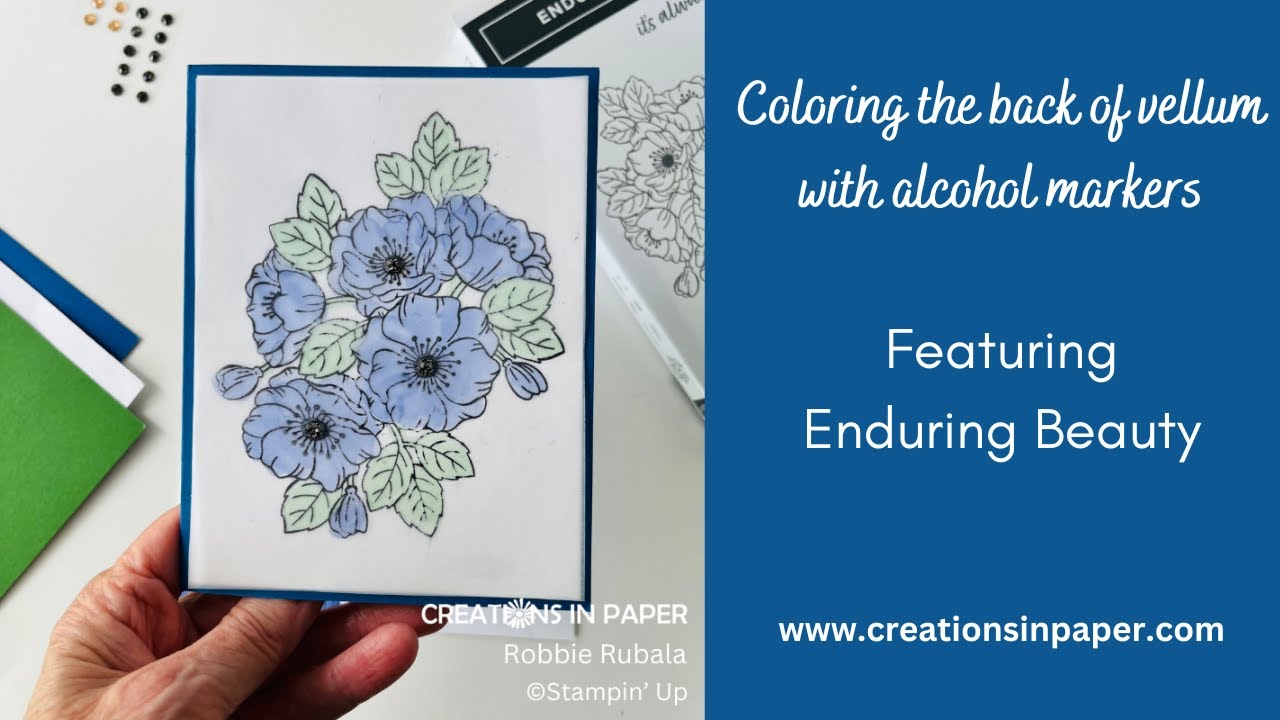 Coloring the back of vellum with alcohol markers - YouTube