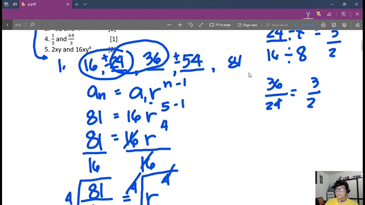 Grade 10 Math Geometric Means Youtube