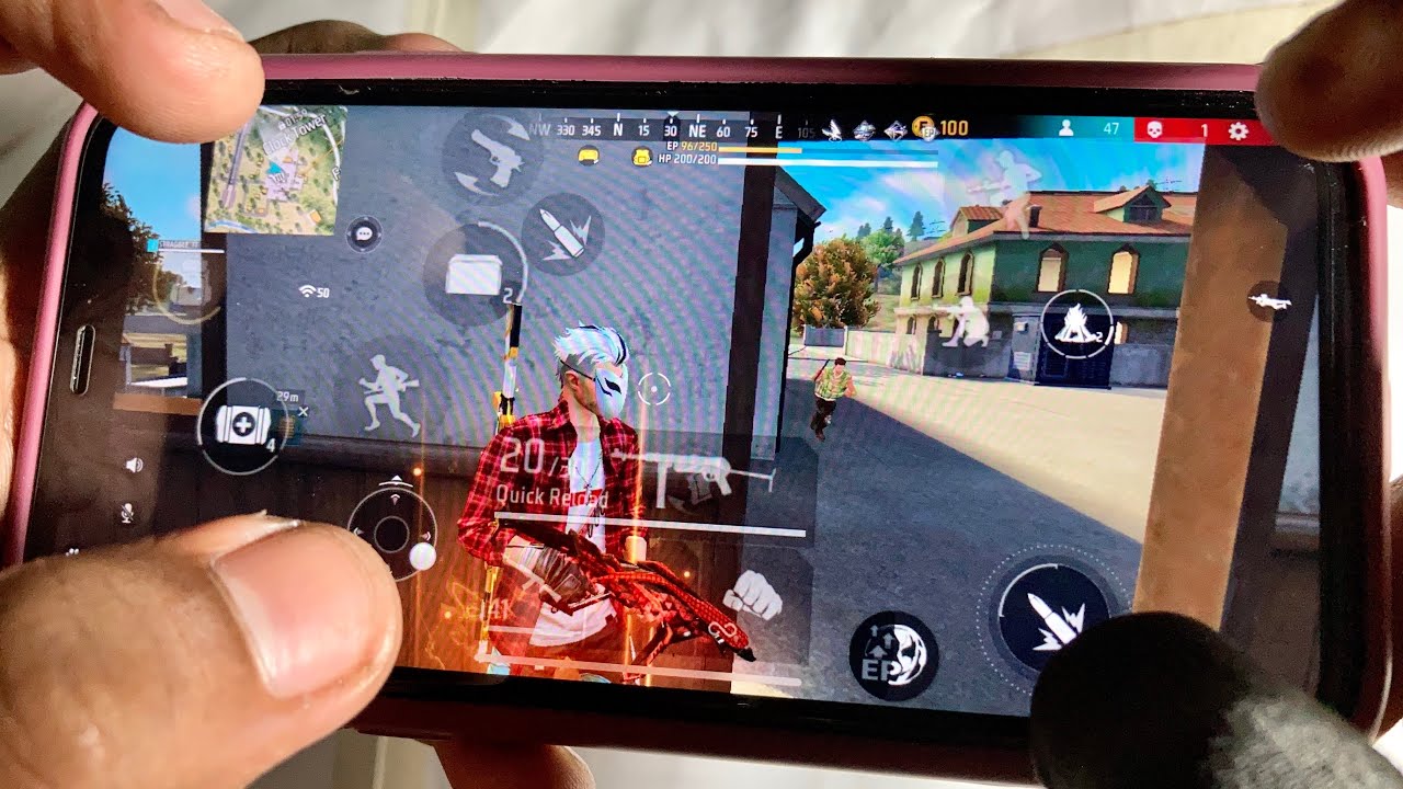 iPhone 11 Free Fire Max Hud 4 Finger Full Gameplay - YouTube