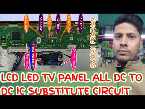 LCD LED TV PANEL ALL DC TO DC IC SUBSTITUTE CIRCUIT - YouTube