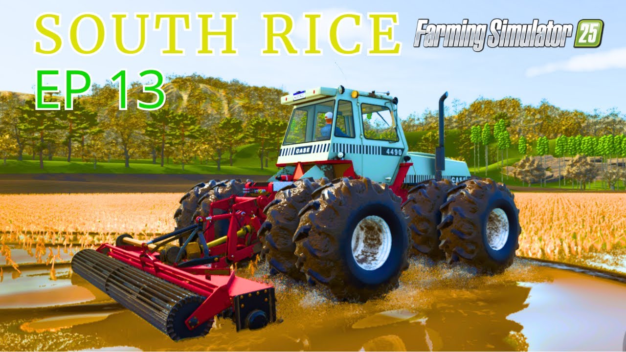 Preparing the flooded fields - FS25 - EP 13 - South Rice - YouTube