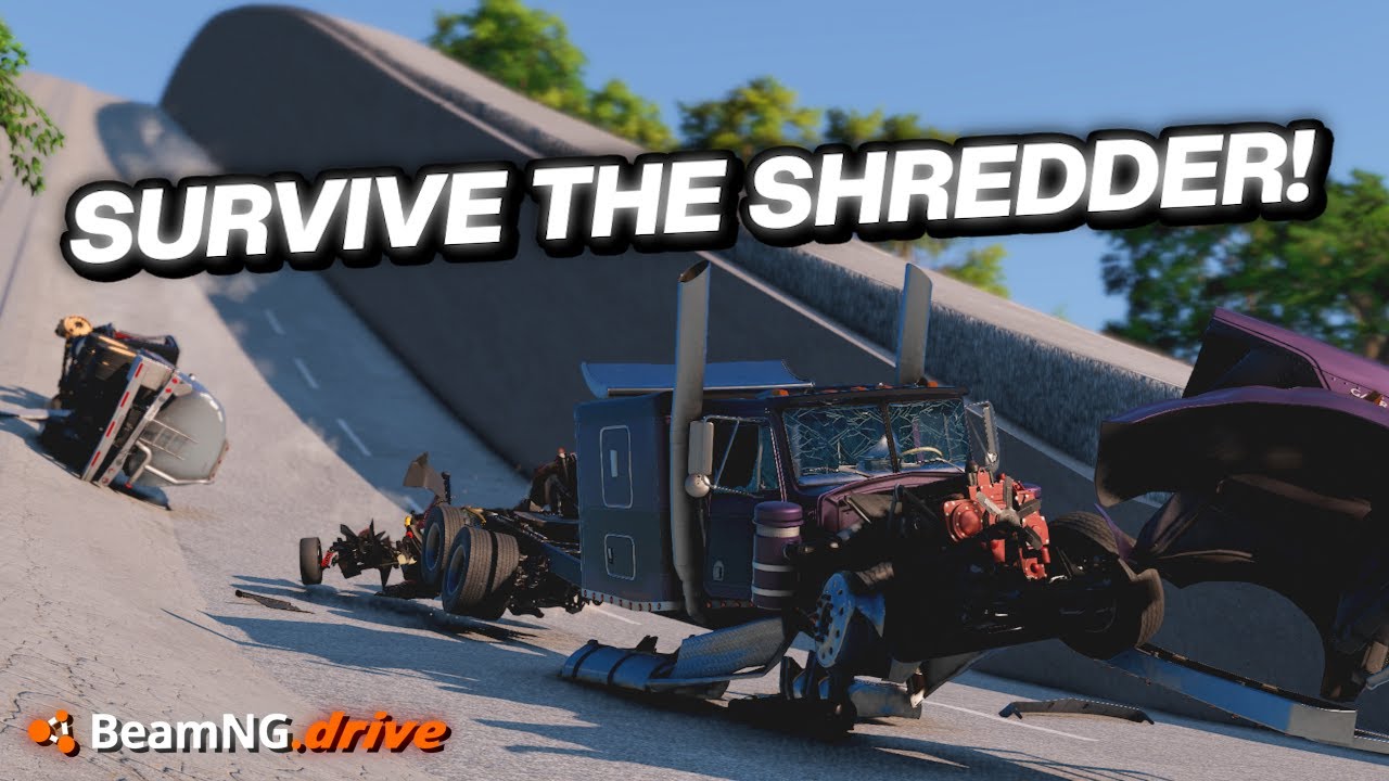 Surviving the Shredder! : BeamNG : BeamMP - YouTube