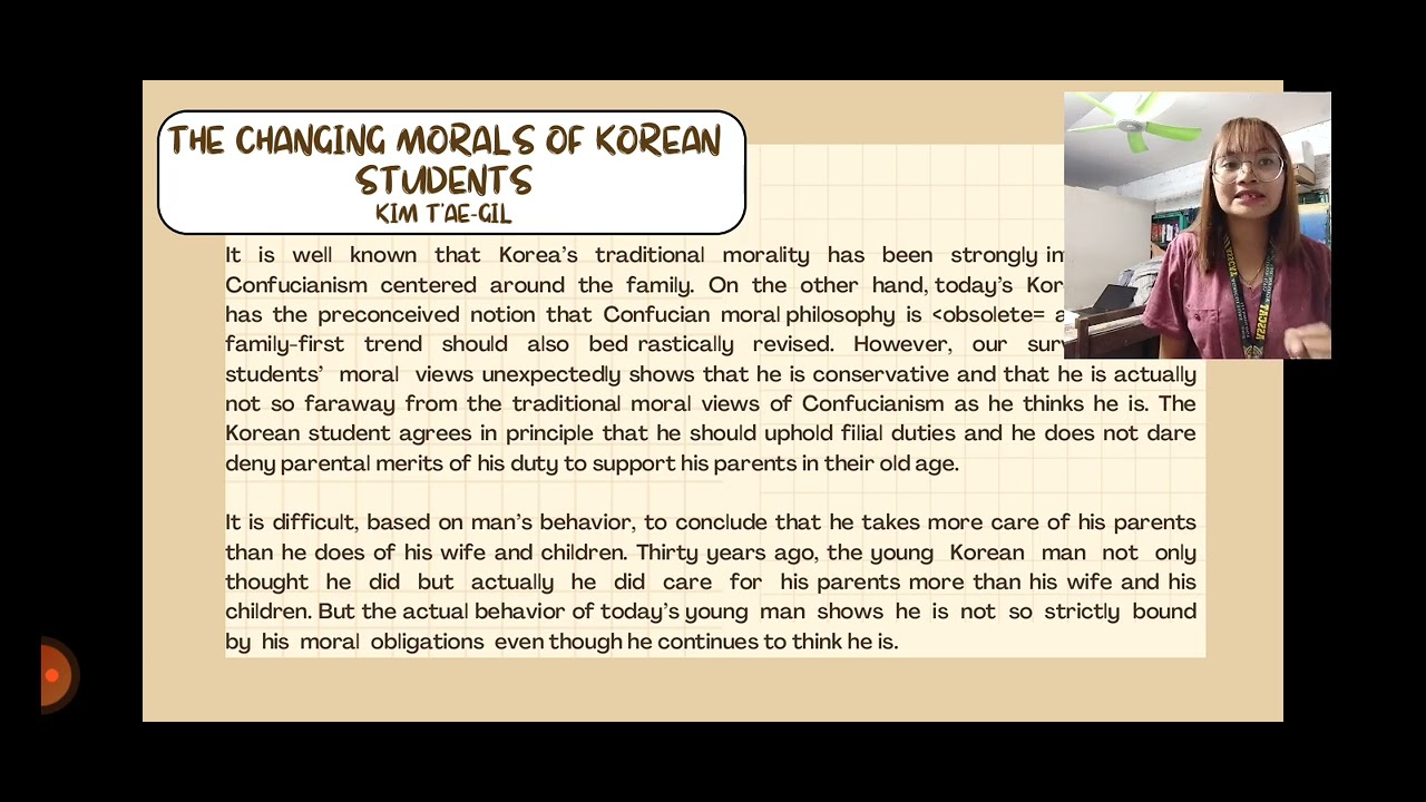 ESSAY, KOREA: A CHANGING MORAL OF KOREAN STUDENTS By : DIVINE BEBIS ...