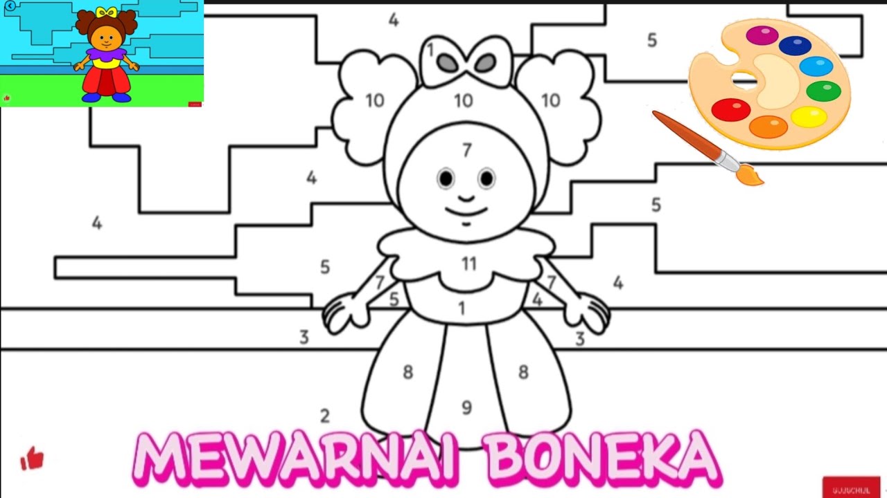 cara menggambar dan mewarnai boneka lucu || belajar menggambar dan ...