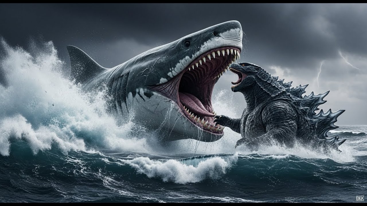 Megalodon vs Godzilla An Epic Battle Created by Prehistoric Millennium ...