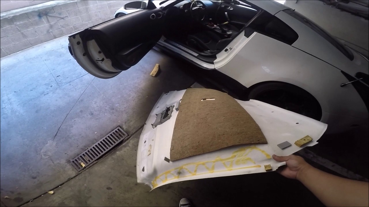 350z headliner and A pillar wrapping - YouTube