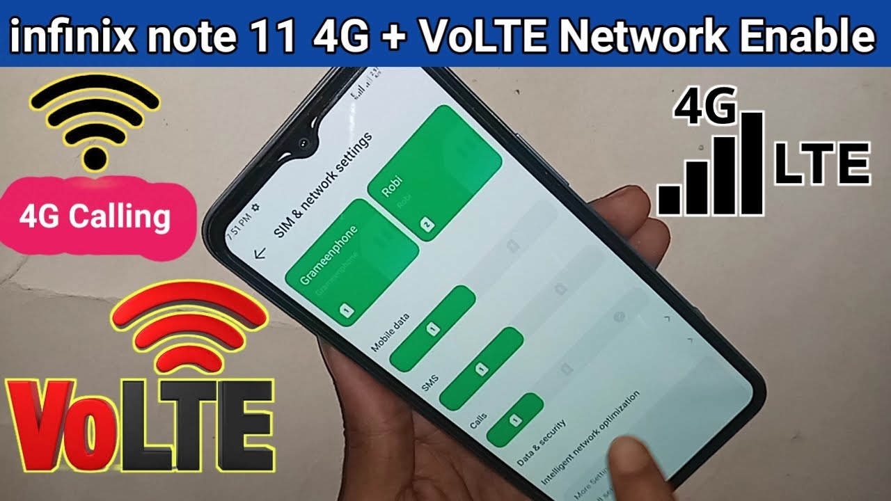 infinix note 11 4G+ VoLTE network Enable // 4G calling enable - YouTube