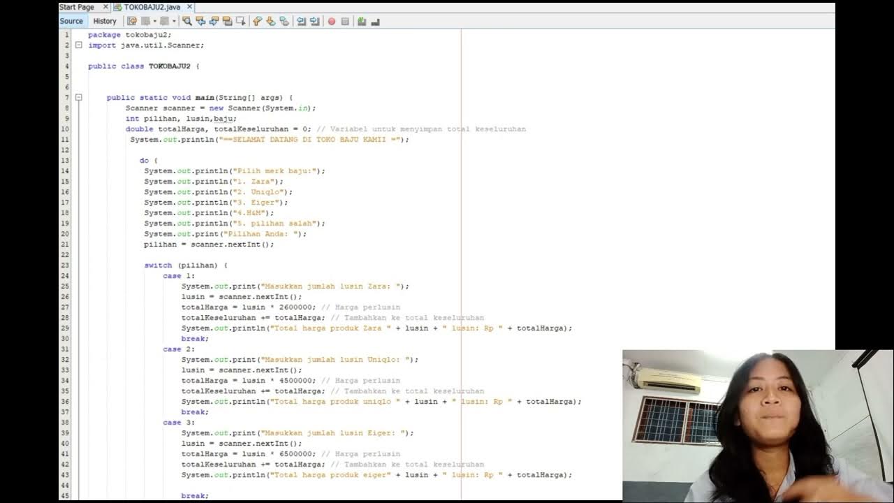 TUGAS VIDEO AKHIR||PERULANGAN SWITCH CASE - YouTube