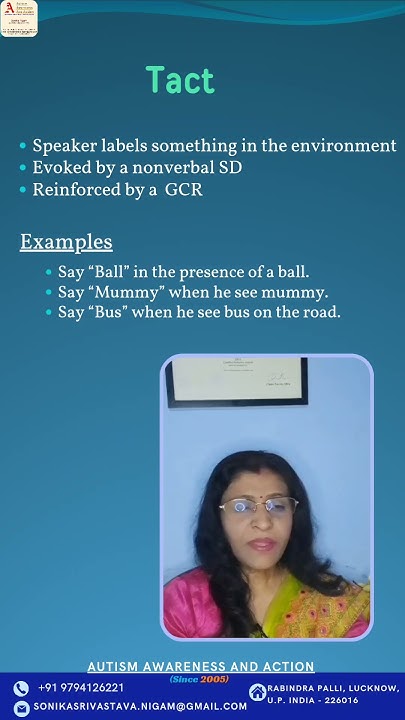 Teaching Communication in Children with Autism Verbal Operant- TACT ...