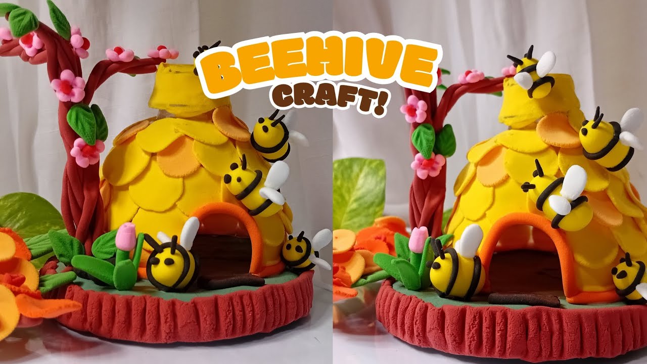 Adorable Beehive Clay Craft | DIY Handmade Art 🐝💛😍🍃 #clayart - YouTube
