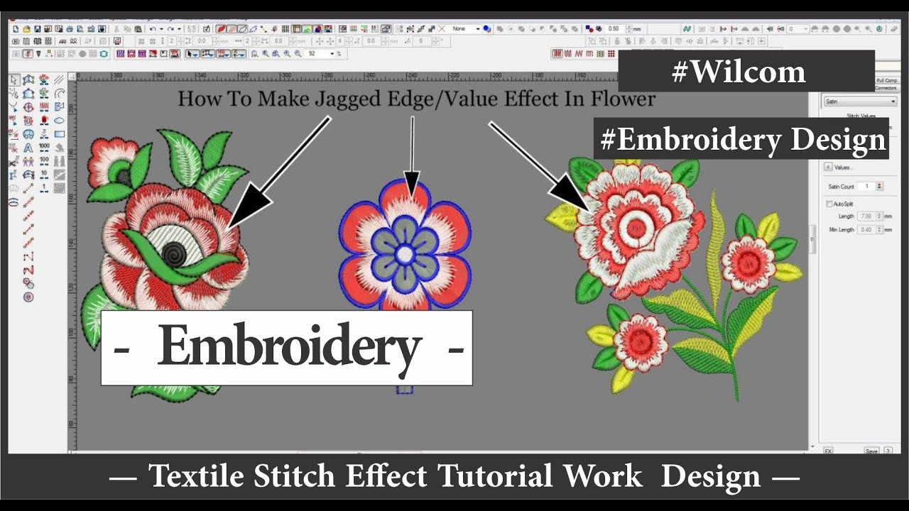 Embroidery Juddge stitch Effect | Textile Stitch Effect Tutorial Work ...