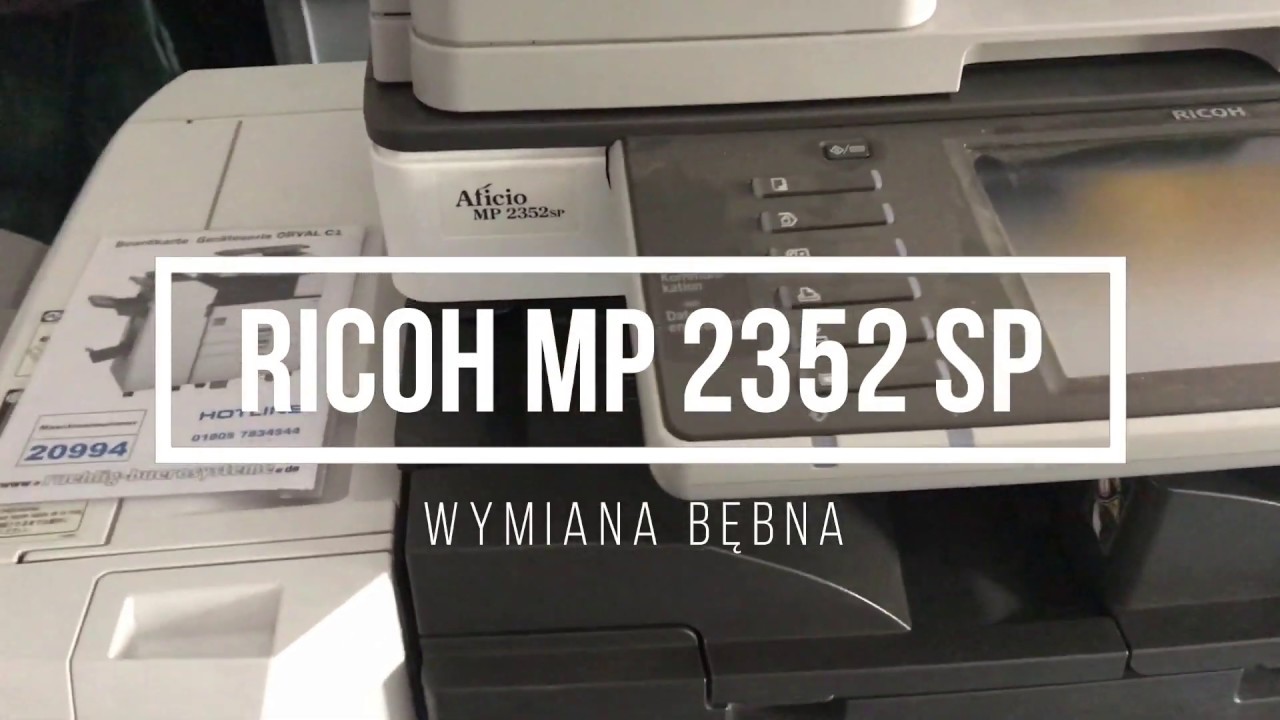 RICOH MP2352SP Drum replacement DEVELOPER initialization - YouTube
