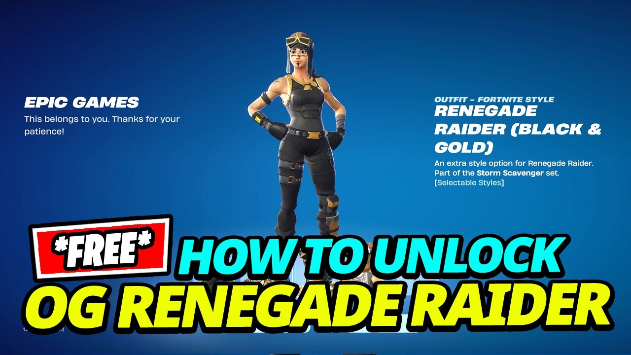 How to UNLOCK Renegade Raider (Black & Gold) OG Style in Fortnite - YouTube