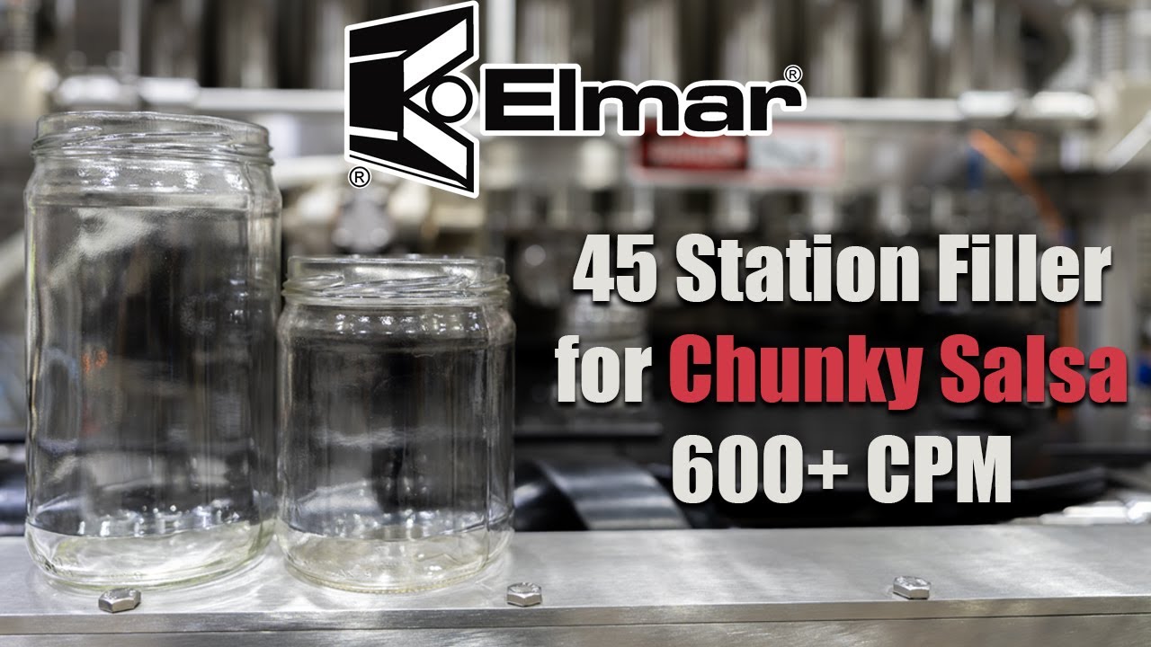 Elmar 45 Station Piston Filler for Chunky Salsa - YouTube