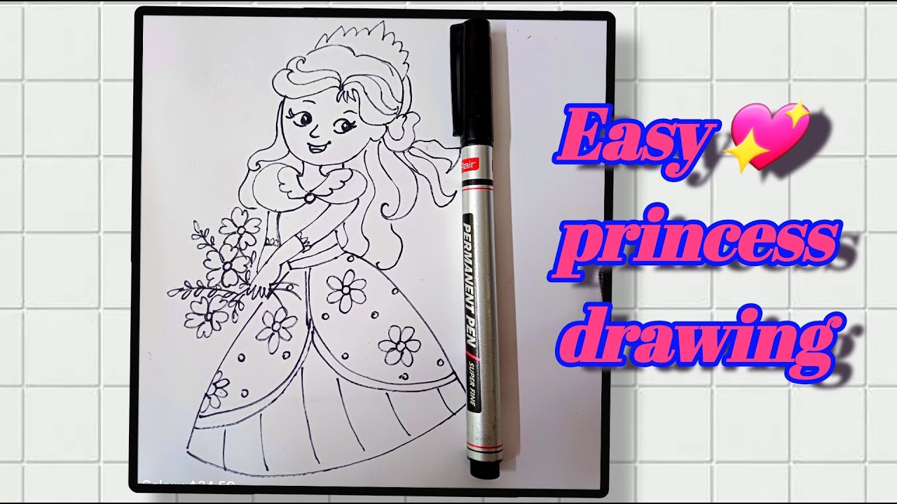 Easy princess drawing | How to draw princess | - YouTube