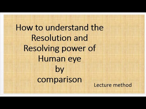 UNDERSTANDING THE RESOLUTION AND RESOLVING POWER BY COMPARING THE HUMAN ...