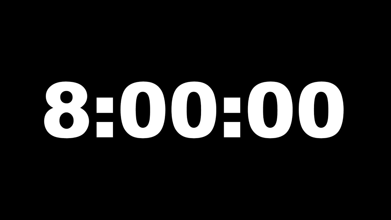 8 Hour Black Screen || Timer || Alarm || Count UP || Dark Timer Hub ...