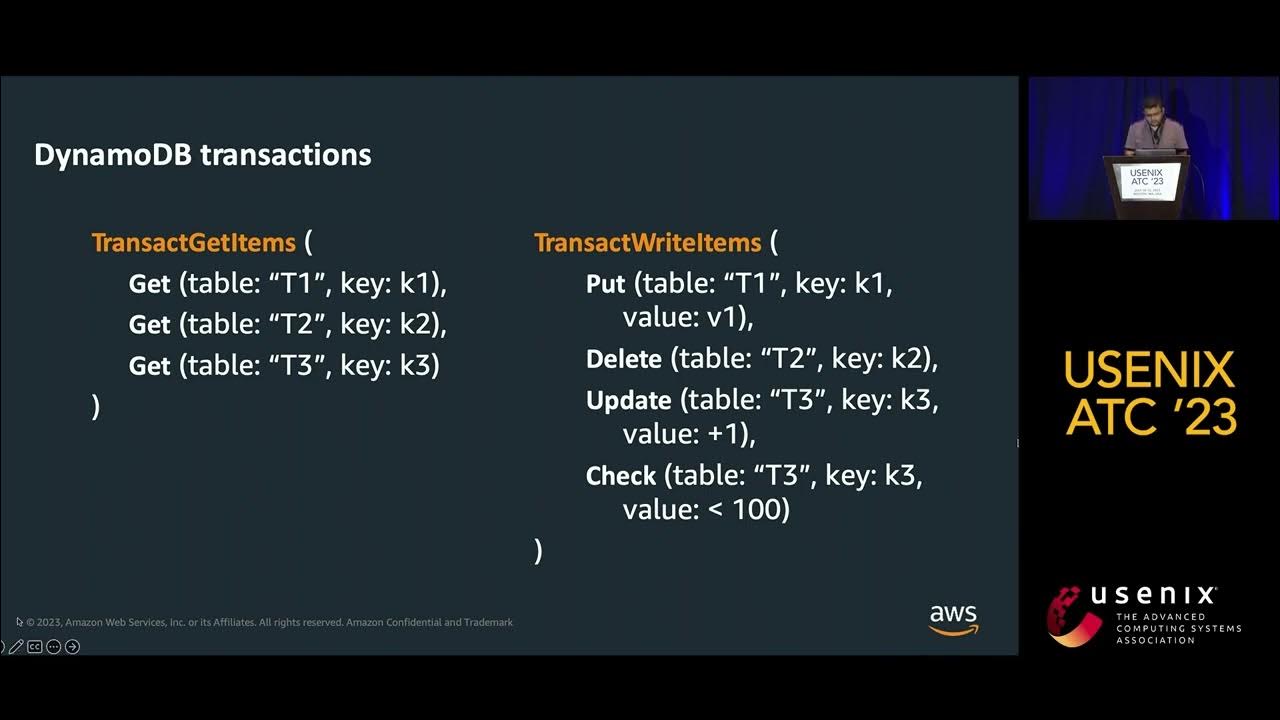 USENIX ATC '23 - Distributed Transactions at Scale in Amazon DynamoDB - YouTube