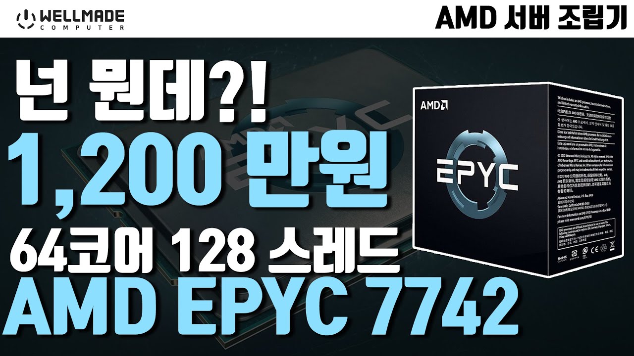 [종료](7주간 구독자 이벤트) CPU만 1200만원?! 64코어 128쓰레드 EPYC 서버! (AMD EPYC 7742 ...