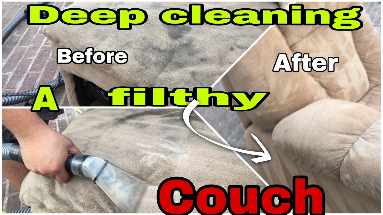 Full Deep cleaning & Extraction of a filthy Couch 🛋 Satisfying!!! - YouTube