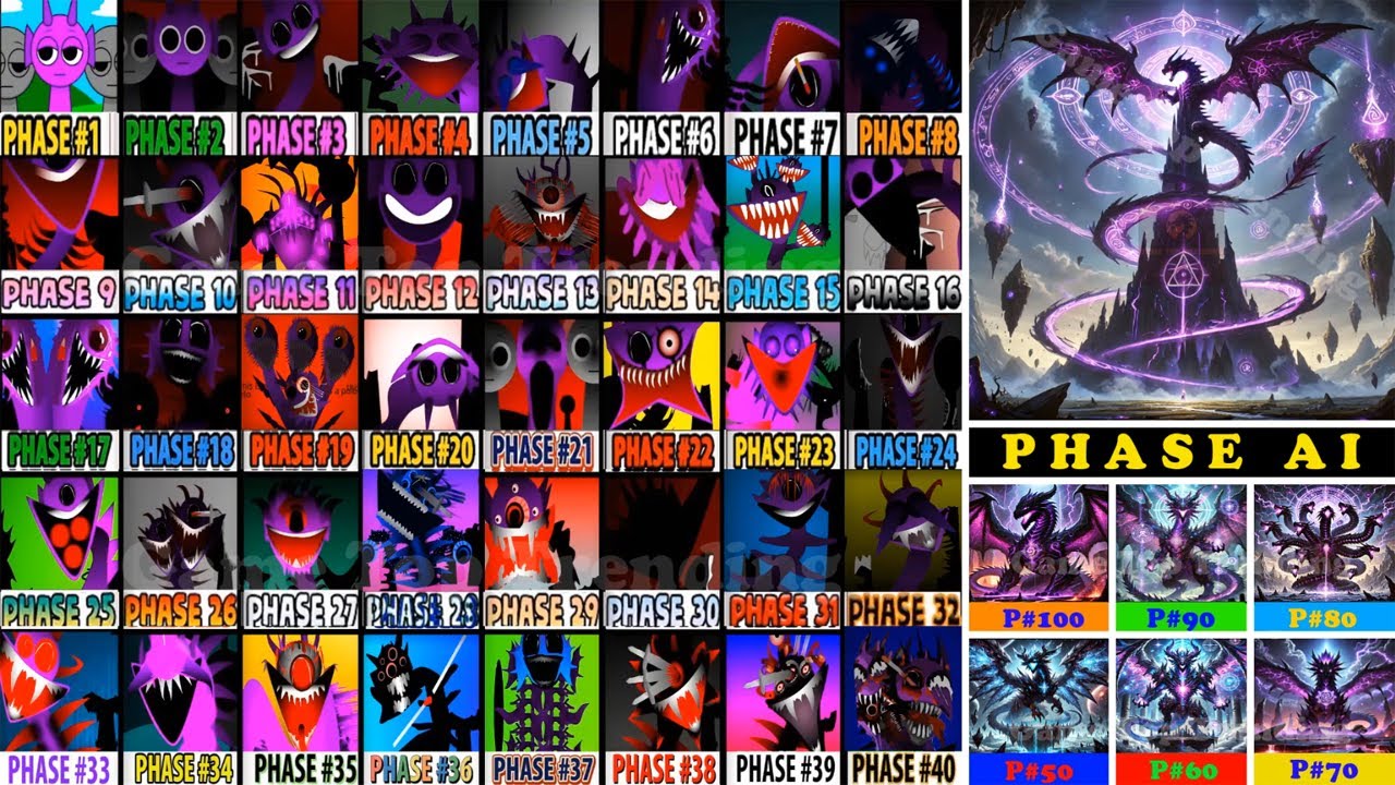 Incredibox Sprunki-Mix All Phases | Phase 10-20 VS Phase 40 VS phase 70 ...