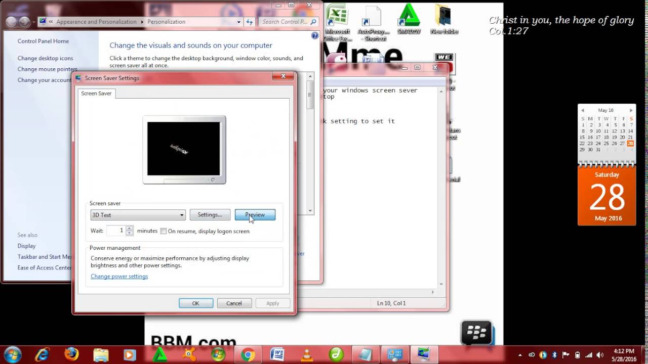 how to change screen sever - YouTube