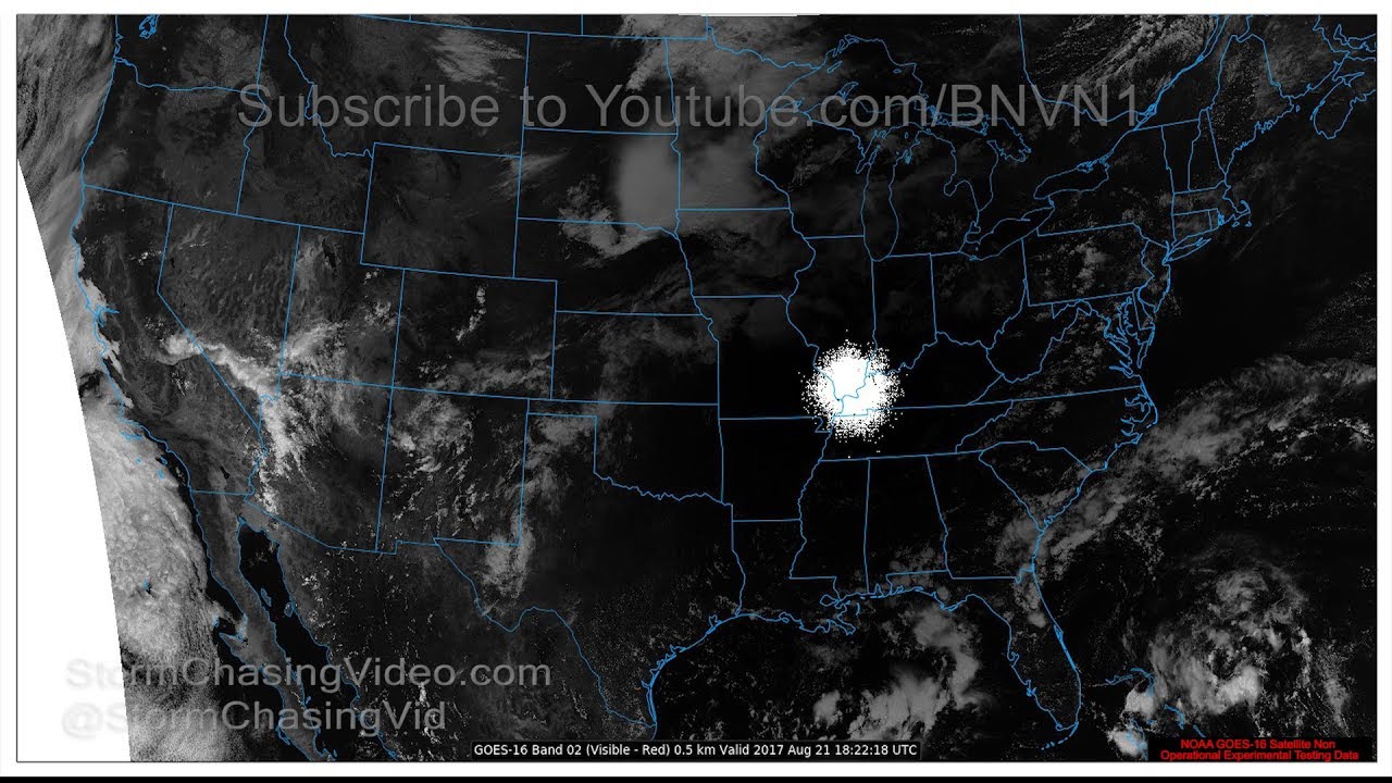 GOES 16 Satellite Loop Of The Great American Eclipse Over America - YouTube