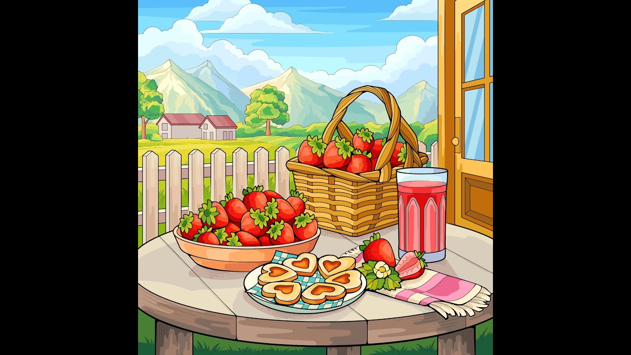 Paint by Numbers Strawberries Season Spring Zen Color #relaxing # ...